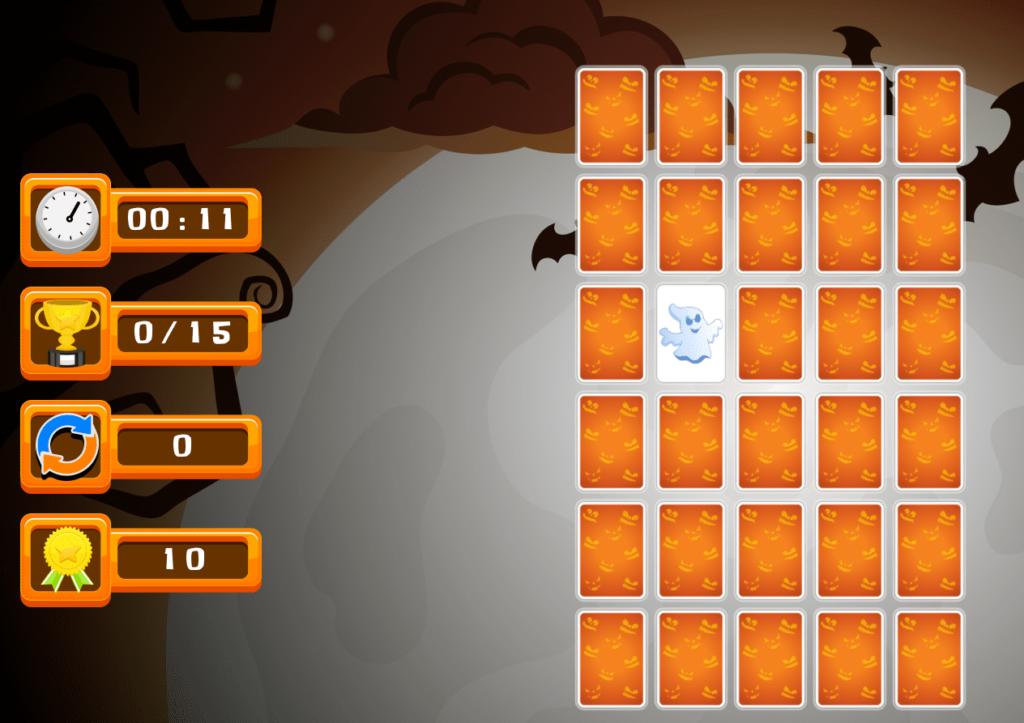 Halloween Cards Memory Matching ImproveMemory Brain Games For 